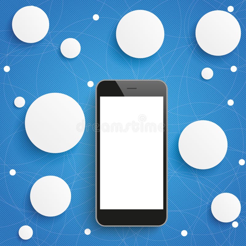 Smartphone Circle Networks Blue Sky Stock Vector - Illustration of ...