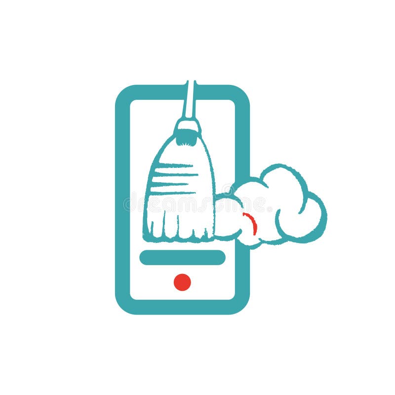 Smartphone Cleanup, Removing Trash Vector Icon. Stock Vector ...