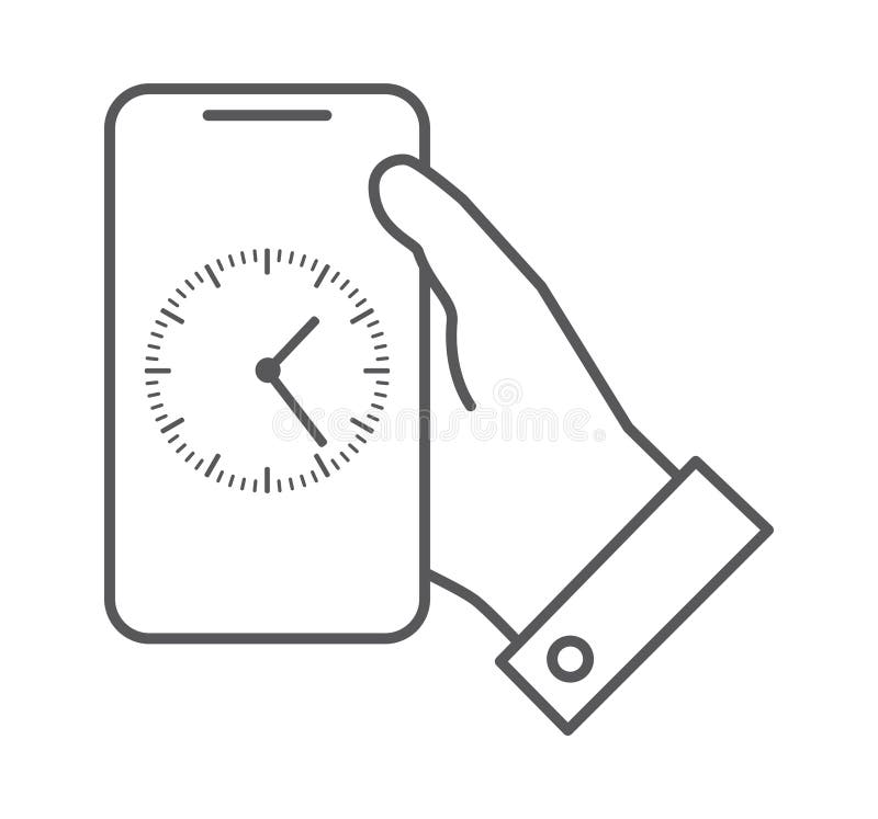 Smartphone with clock stock vector. Illustration of mobile - 272586754