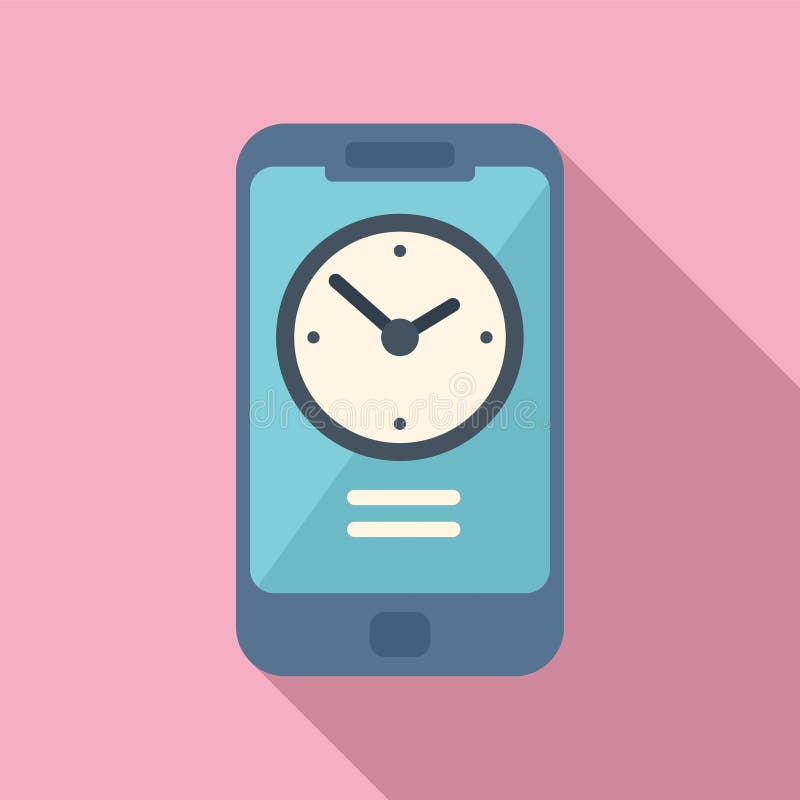 Smartphone Clock Icon Flat Vector. Mobile Using Stock Illustration ...