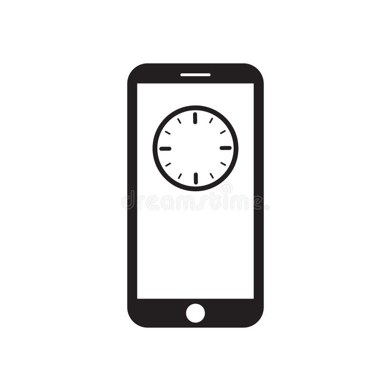 Smartphone with Clock Icon on the Screen Stock Vector - Illustration of ...