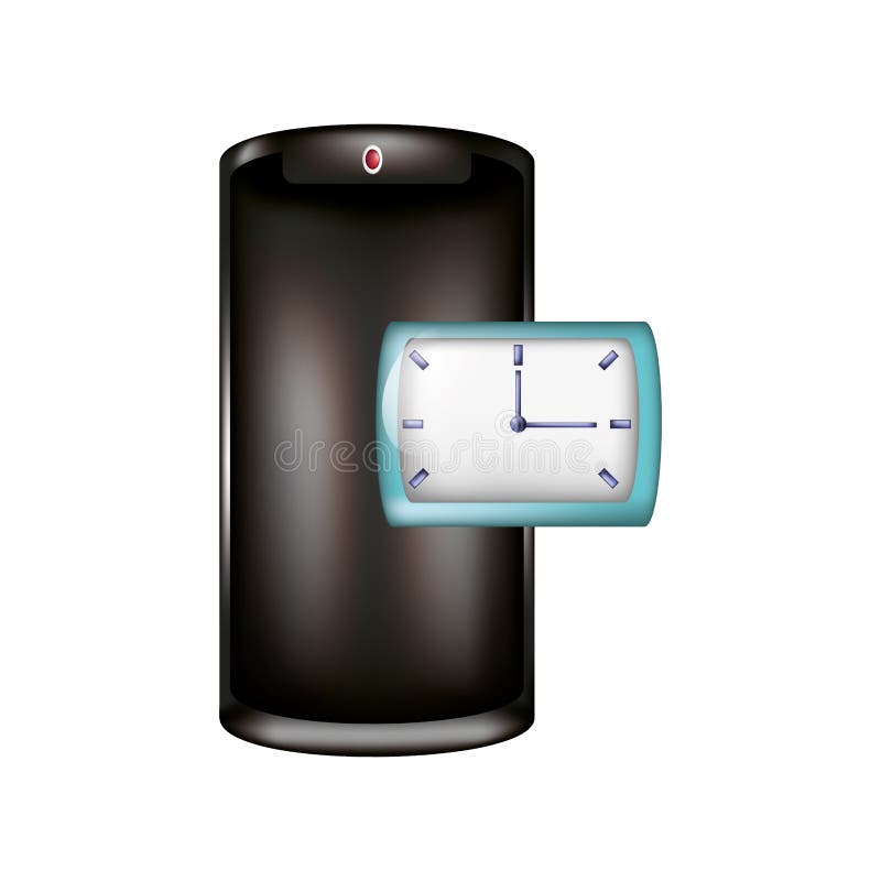 Smartphone with clock time stock vector. Illustration of design - 141702372