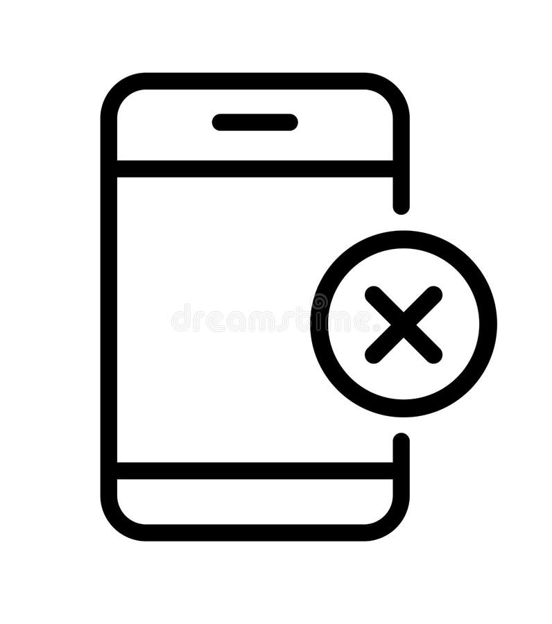 Smartphone Close Vector Icon, Delete Error Symbol. Request Denial ...