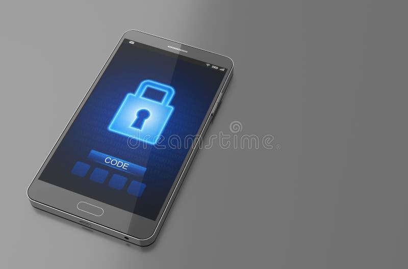 Smartphone with Closed Lock Screen. 3D Illustration Stock Illustration ...