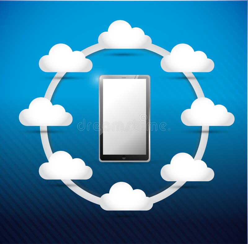 Smartphone Cloud Computing Network Diagram Stock Illustration ...