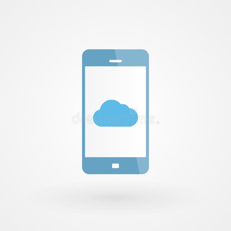 Smartphone and Cloud. Concept of Cloud Computing. Vector Illustration, Flat Design Stock Vector ...