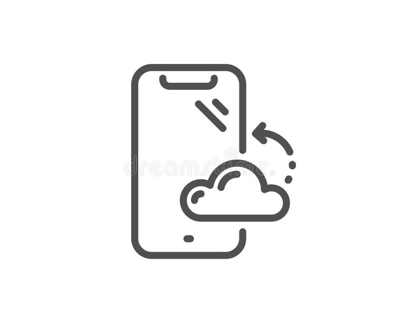 Smartphone Cloud Line Icon. Phone Backup Sign. Mobile Device. Vector ...