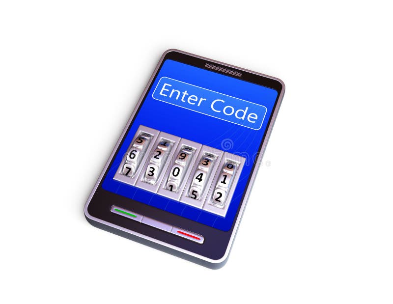 Smartphone with code lock stock illustration. Illustration of display ...