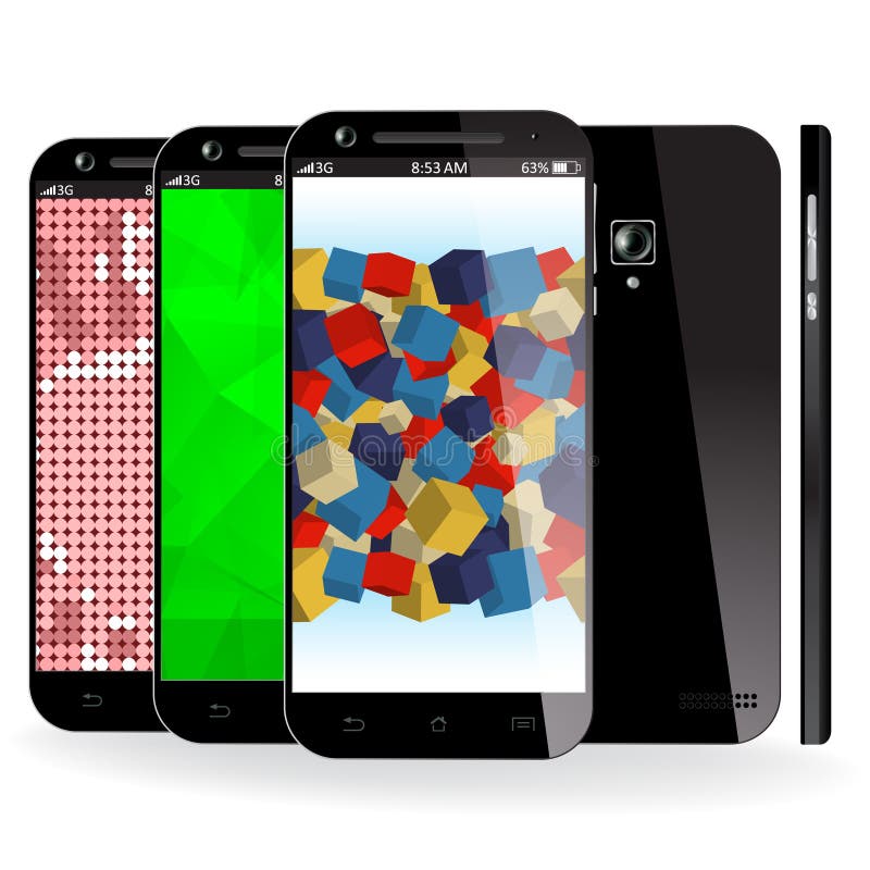 Smartphone color stock vector. Illustration of elements - 56565136