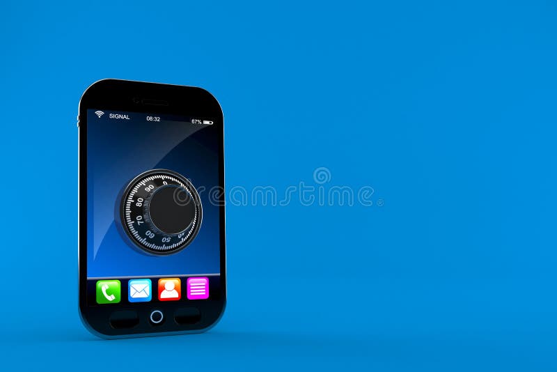 Smartphone with Combination Lock Stock Illustration - Illustration of ...