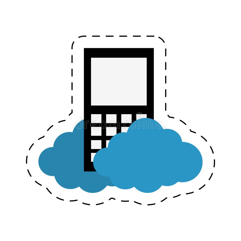 Smartphone Communication Cloud Cut Line Stock Illustration ...