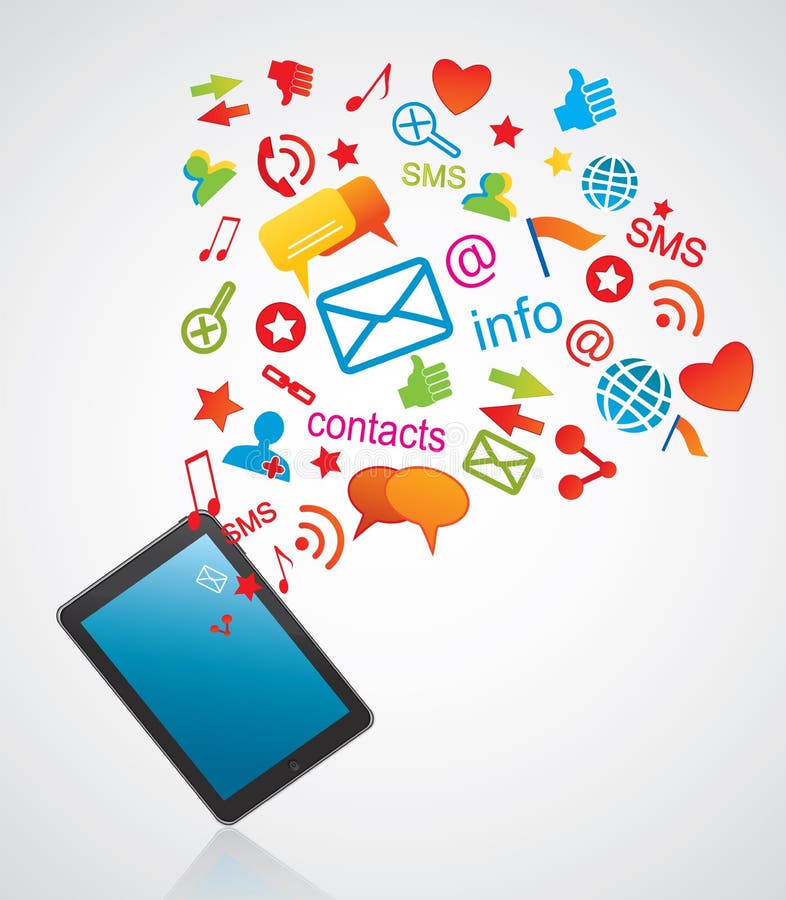 Smartphone and Communication Icons Stock Vector - Illustration of group ...