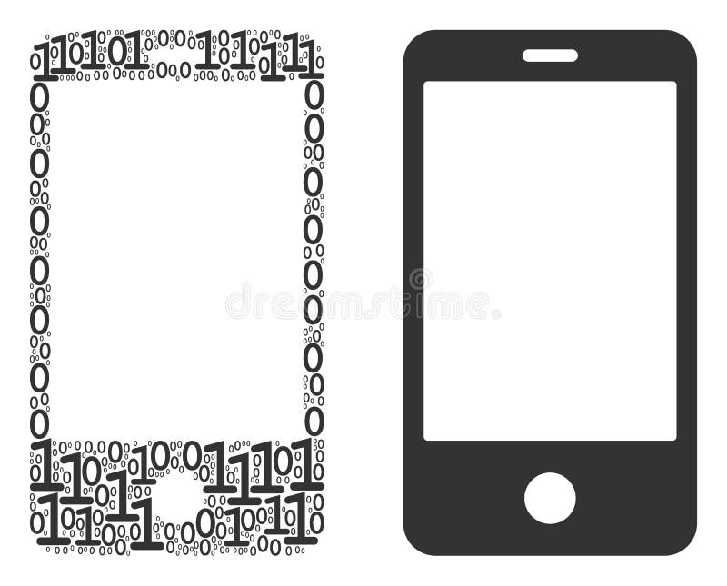 Smartphone Composition of Binary Digits Stock Vector - Illustration of ...