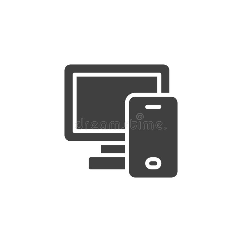 Smartphone and a Computer Screen Vector Icon Stock Illustration ...
