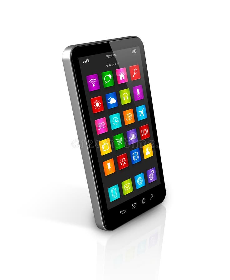 Smartphone Con El Interfaz De Los Iconos De Los Apps Stock de ...