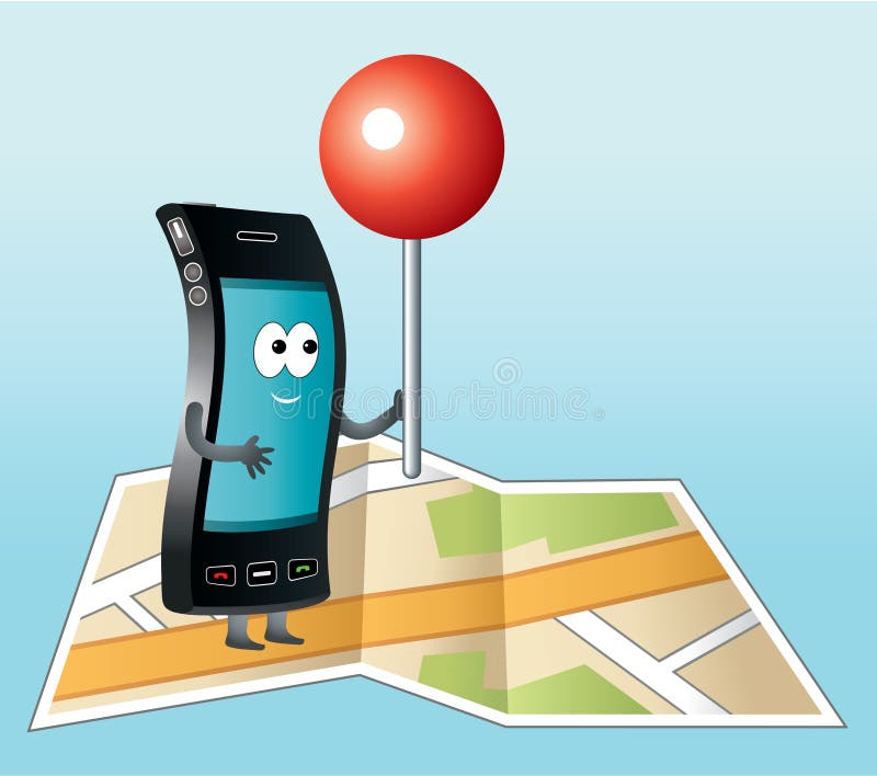 Smartphone Con L'icona Di GPS. Illustrazione Vettoriale - Illustrazione ...