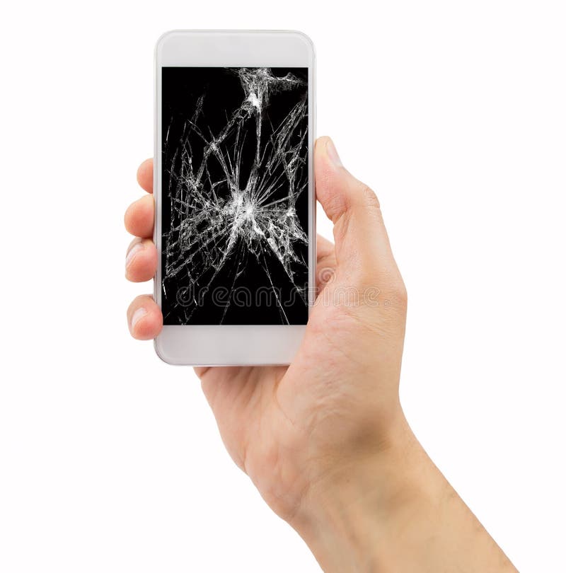 Smartphone Con Lo Schermo Rotto Immagine Stock - Immagine di caduto ...