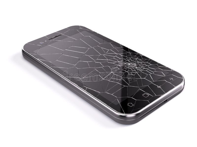 Telefono Mobile Rotto Schermo Incrinato Di Smartphone Smashed Ha ...