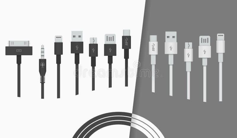 Smartphone Connectors Designed in Two Colors Stock Vector ...