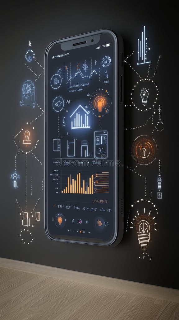 Smartphone Control Panel Integrated into Wall for Modern Smart Home ...