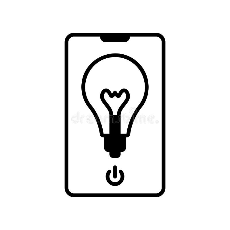 Smartphone Controlled Smart Light App Icon Stock Vector - Illustration ...