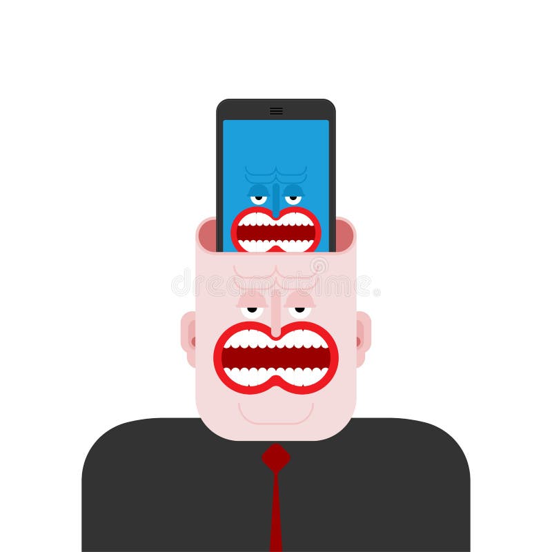 Smartphone Controls Human Emotions. Phone Addiction Stock Vector ...