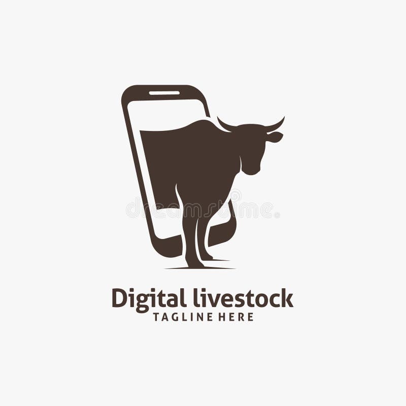 Digital Farm and Livestock Logo Design Stock Vector - Illustration of ...