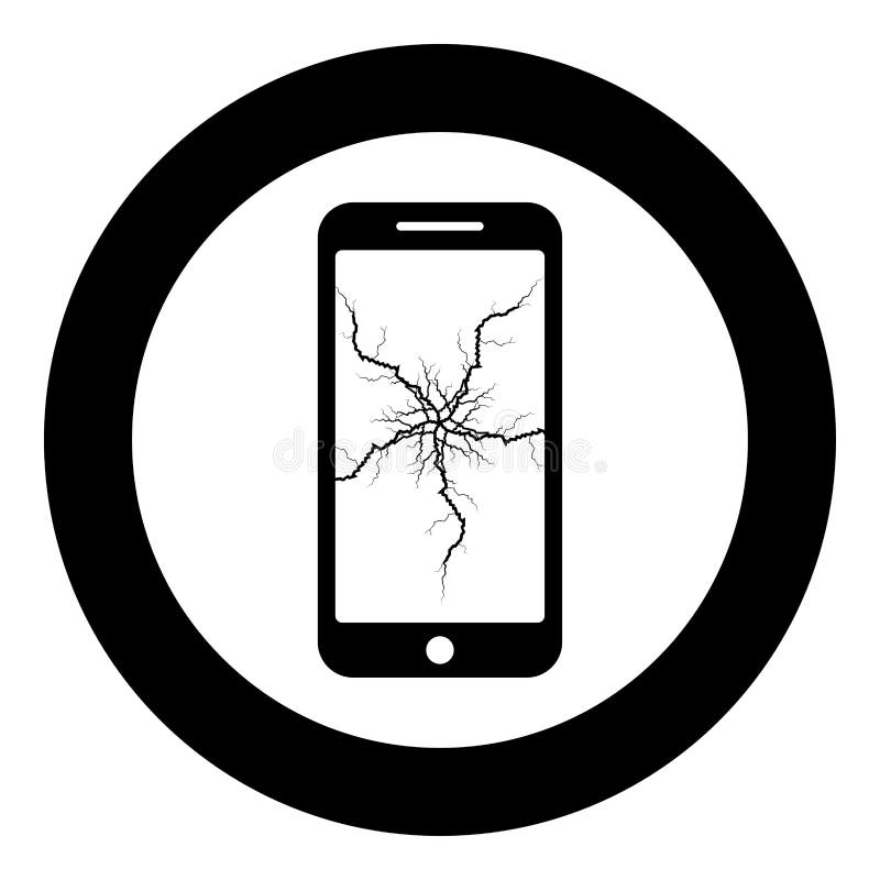 Smartphone with Crack on Display Broken Modern Mobile Phone Shattered ...