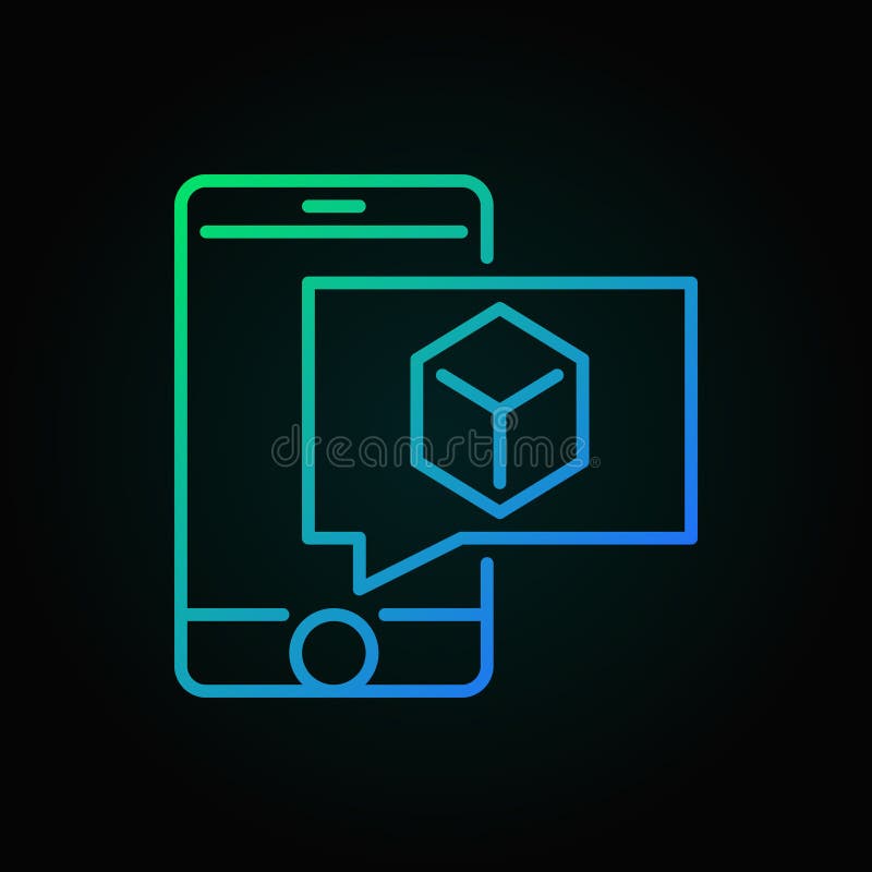 Smartphone with 3d Cube Hand Drawn Outline Doodle Icon. Stock Vector ...