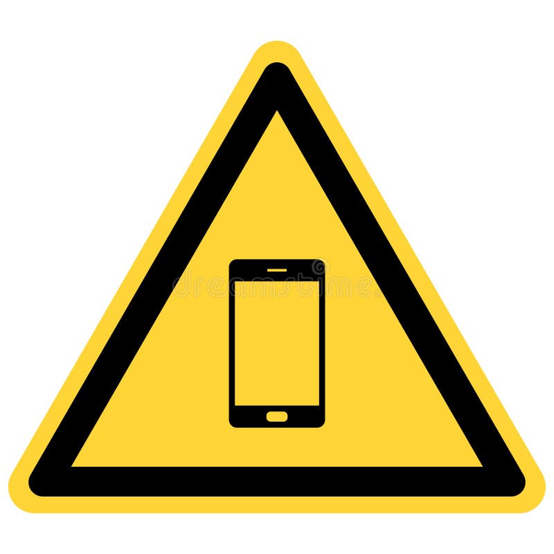 Smartphone and danger sign stock vector. Illustration of sign - 156910936