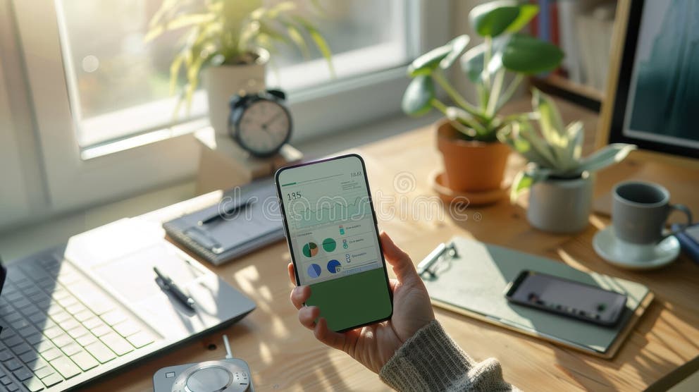The Smartphone with Data Chart.AI Generated Image Stock Photo - Image ...