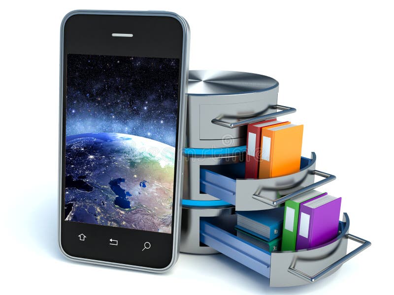 Smartphone Data Storage on White Stock Illustration - Illustration of ...