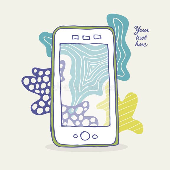 Smartphone and Decorative Elements Illustration Stock Vector ...