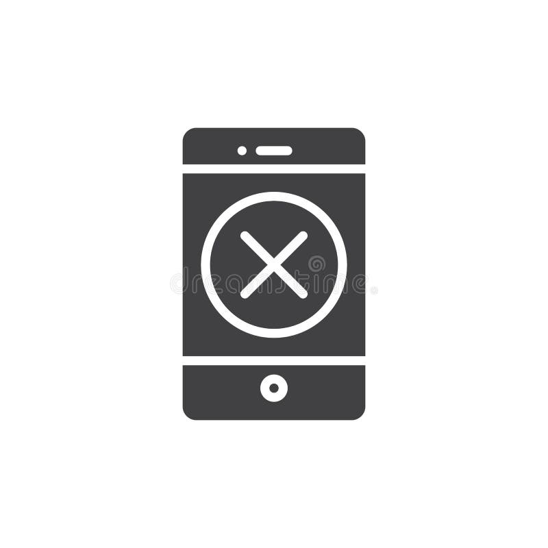 Smartphone with Delete Button Icon Vector Stock Vector - Illustration ...
