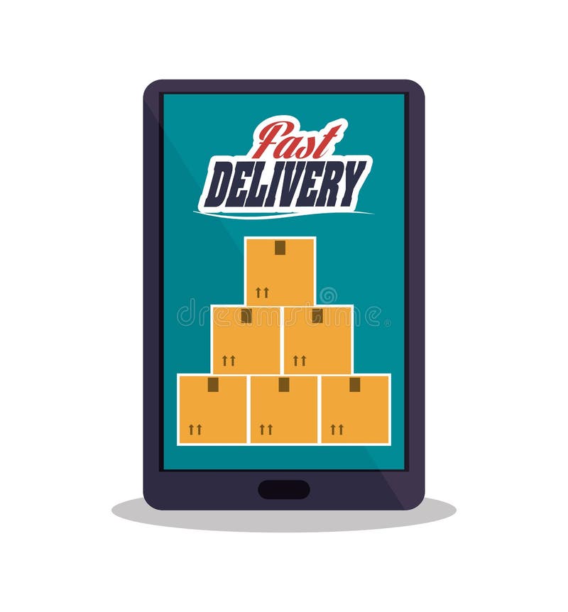 Smartphone Package and Delivery Design Stock Vector - Illustration of ...