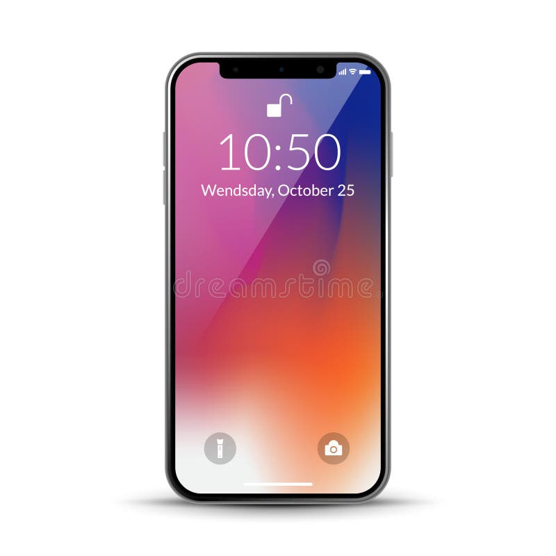 Smartphone Design Front Isolated. Mobile Phone Mockup Concept Stock ...