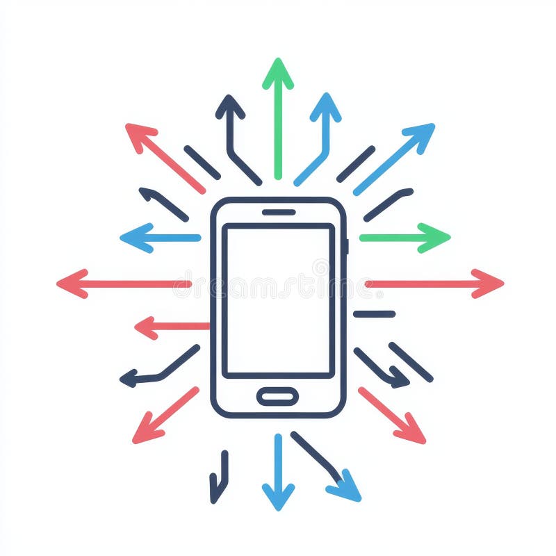 Smartphone Design that Showcases a Colorful Aesthetic with Arrows ...