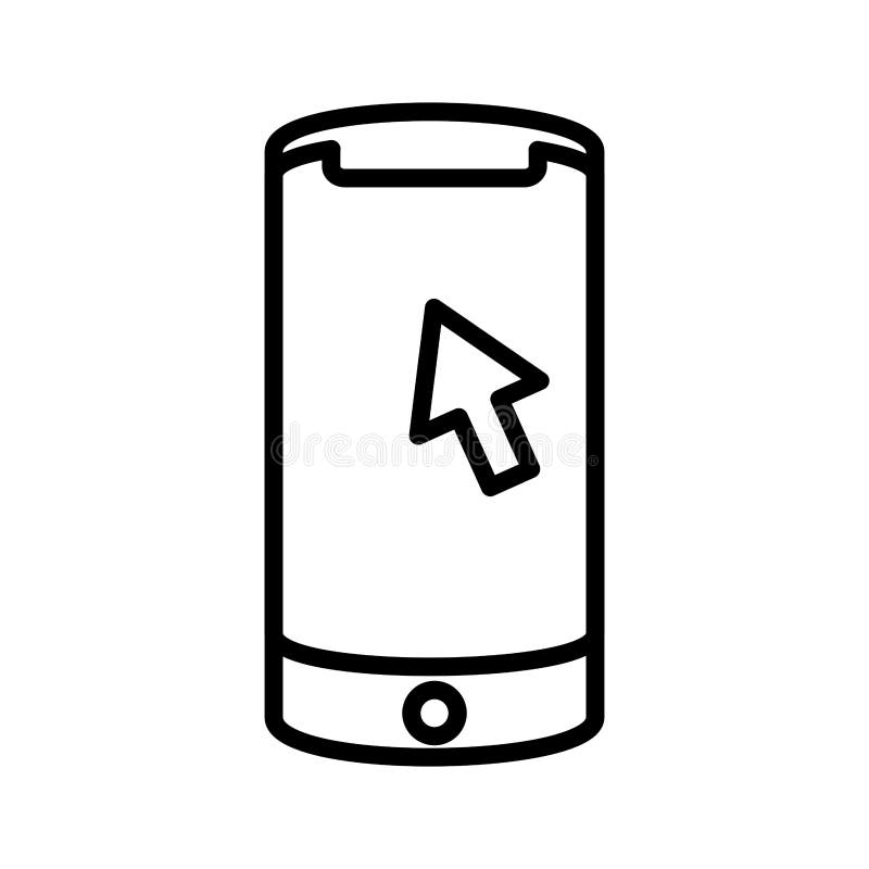 Smartphone Device with Arrow Cursor Stock Illustration - Illustration ...