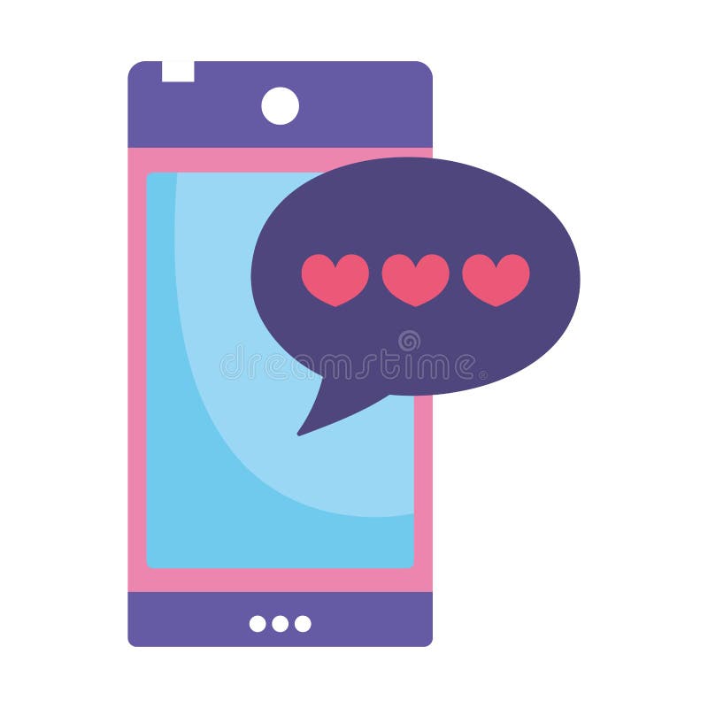 Smartphone Device Chat Message Speech Bubble Cartoon Stock Vector ...