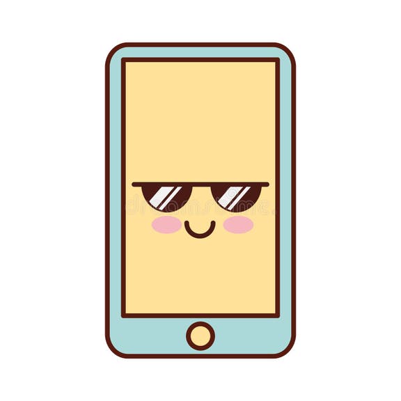 Smartphone Device Comic Character Stock Vector - Illustration of device ...