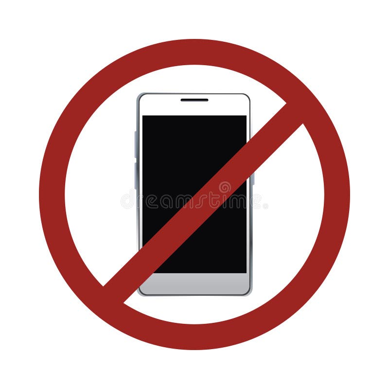 Smartphone Device with Denied Signal Stock Vector - Illustration of ...