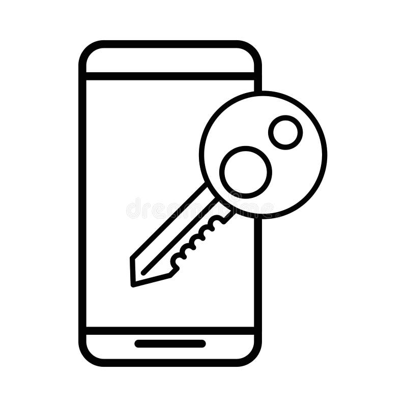 Smartphone Device with Key Door Stock Vector - Illustration of ...