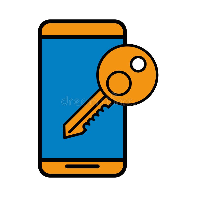 Smartphone Device with Key Door Stock Vector - Illustration of metal ...