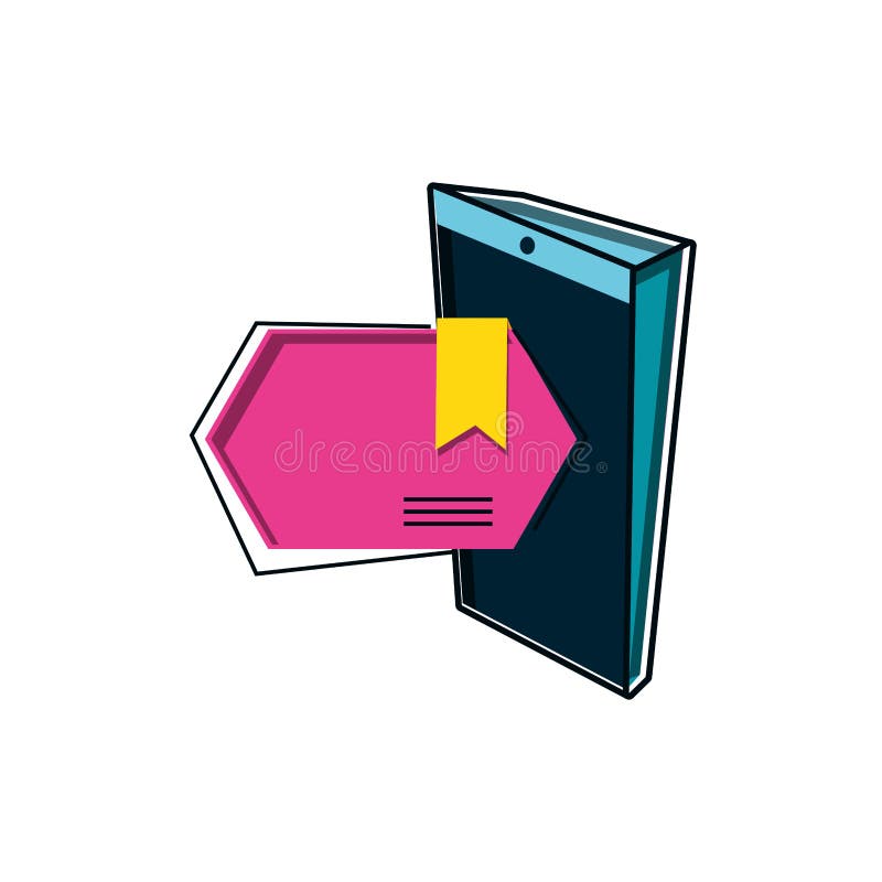 Smartphone Device with Label Stock Illustration - Illustration of label ...