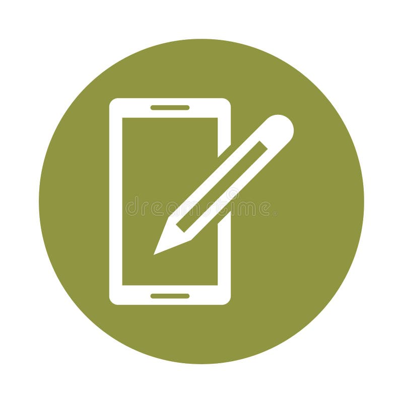 Smartphone Device with Pencil Writing Stock Vector - Illustration of ...