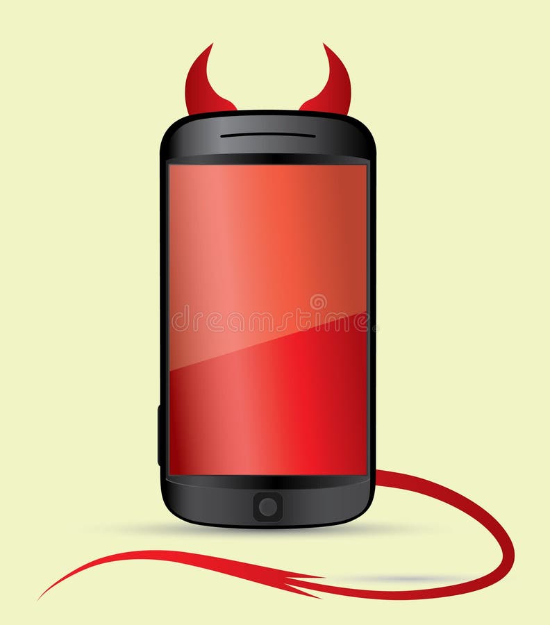 Smartphone devil stock vector. Illustration of halo, smartphone - 21414315