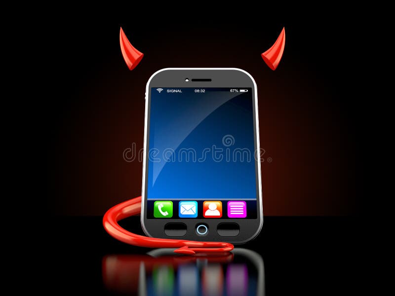 Smartphone devil stock vector. Illustration of icon, monster - 55193500