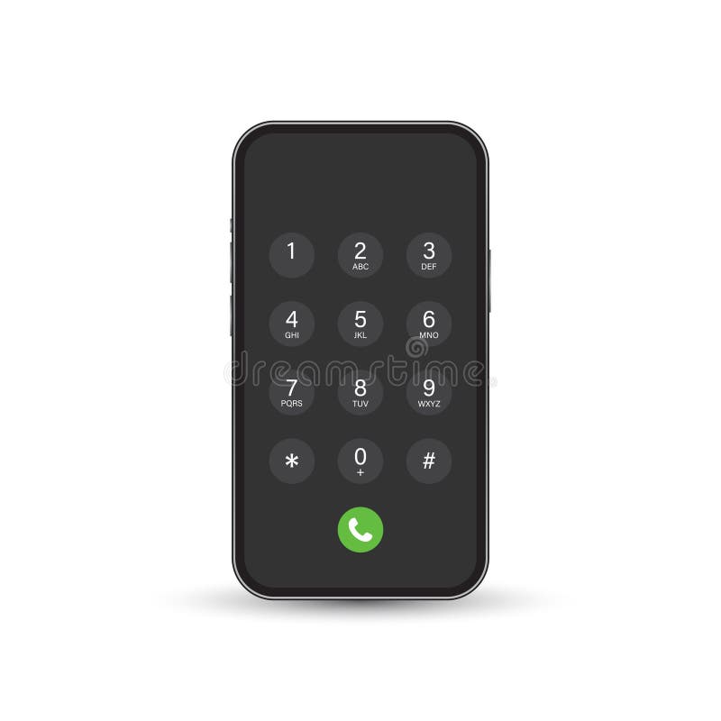 Smartphone Dial Button Icon in Flat Style. Phone Number Pad Vector ...