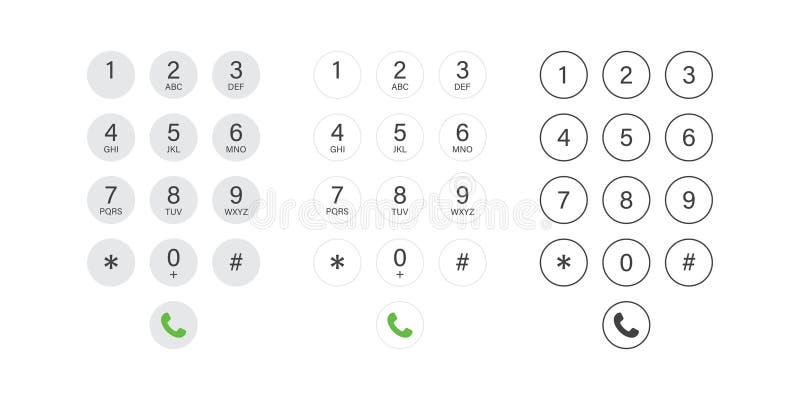 Smartphone Dial Button Icon in Flat Style. Phone Number Pad Vector ...