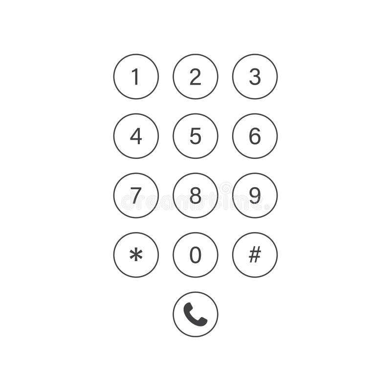 Smartphone Dial Button Icon in Flat Style. Phone Number Pad Vector ...
